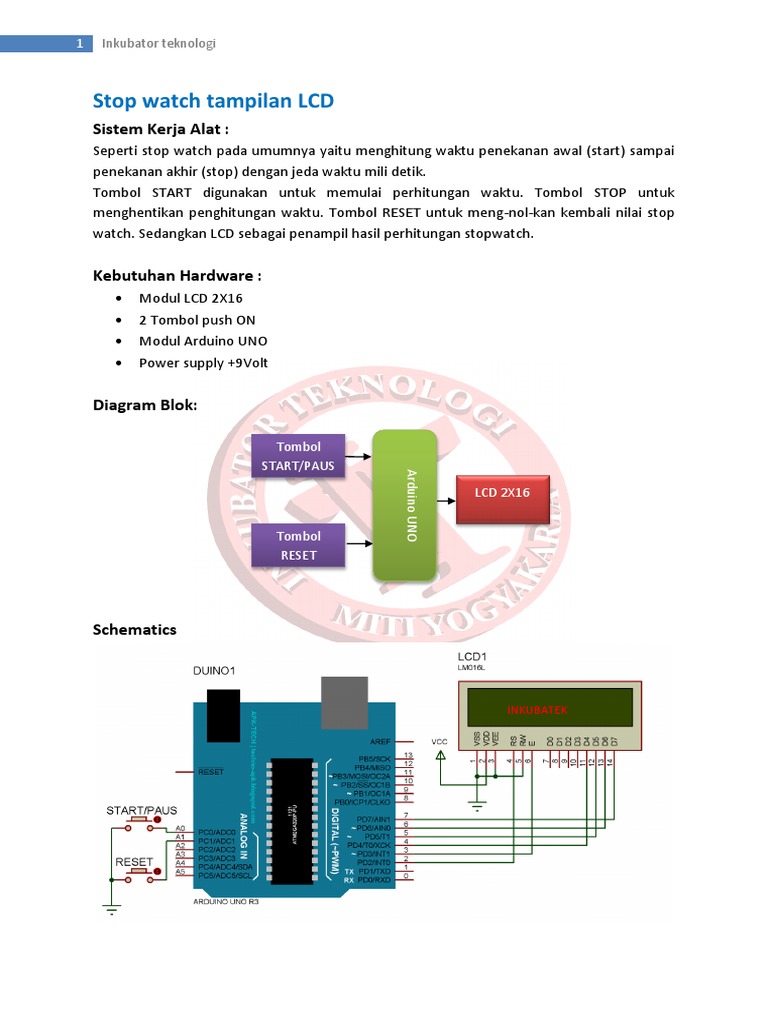 Stop Watch Tampilan LCD | PDF | Arduino | Central Processing Unit