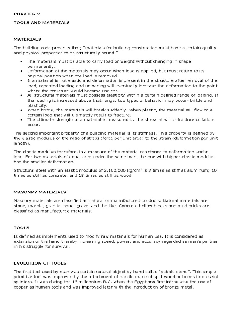 Construction Materials and Testing Chapter 2 | Download Free PDF ...