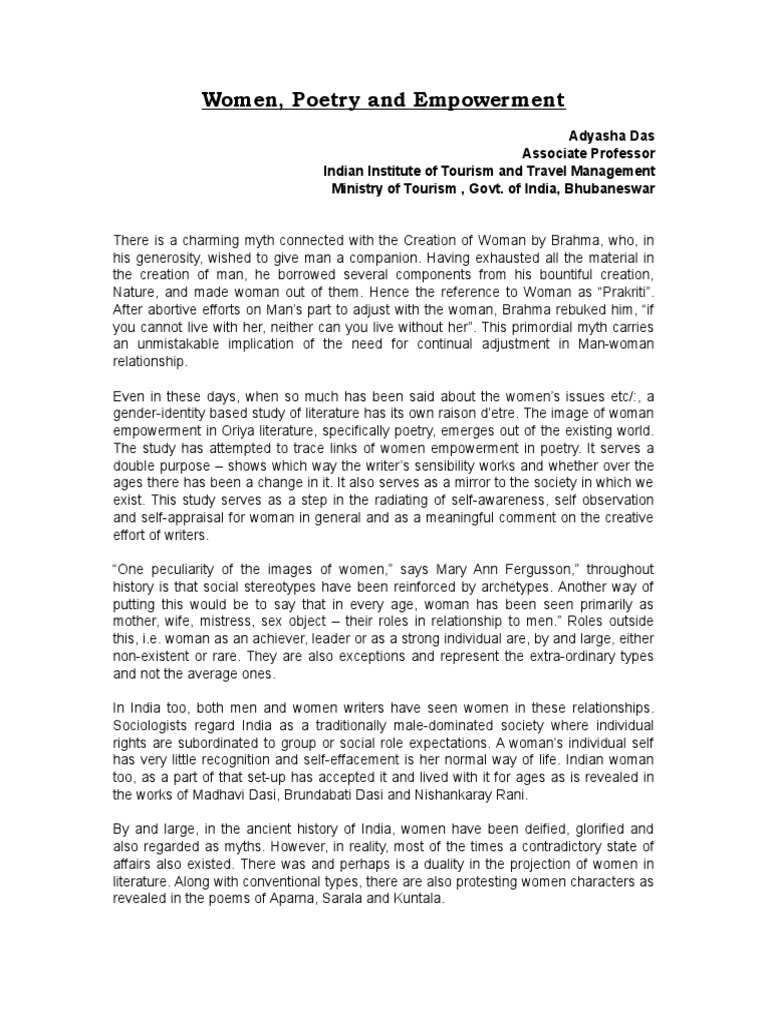 Women Poetry and Empowerment | PDF