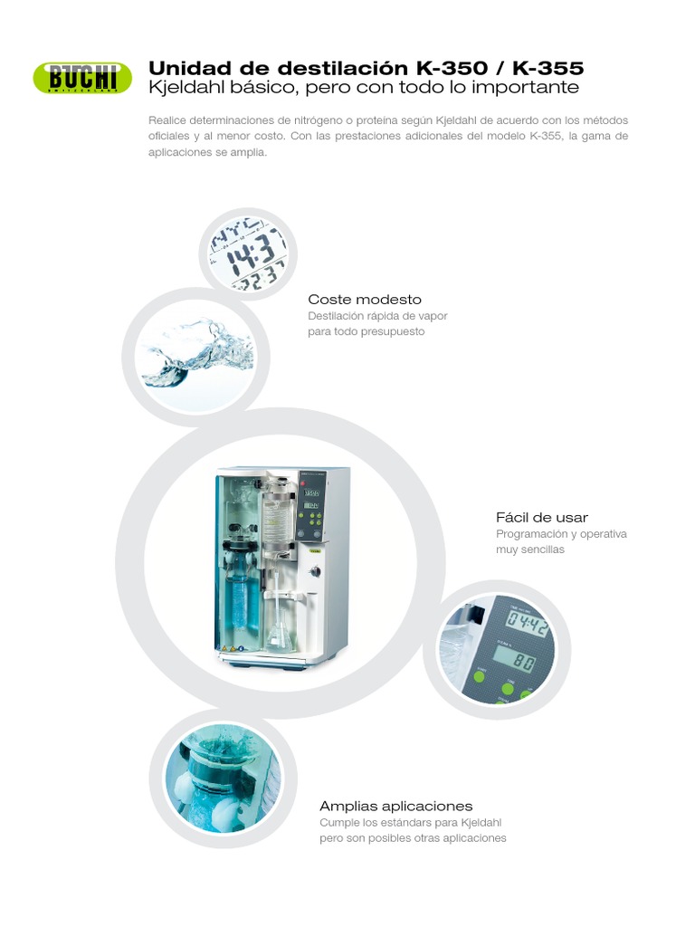 Destilador Buchi K350 y K355 | PDF | Destilación | Amoníaco