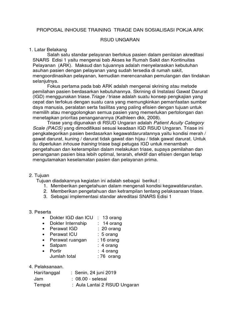 PROPOSAL Inhouse Triase | PDF