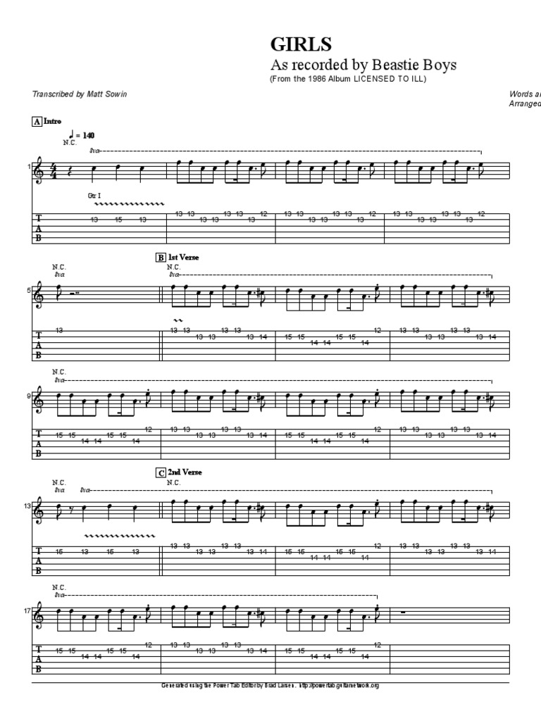 Beastie Boys - Girls | PDF