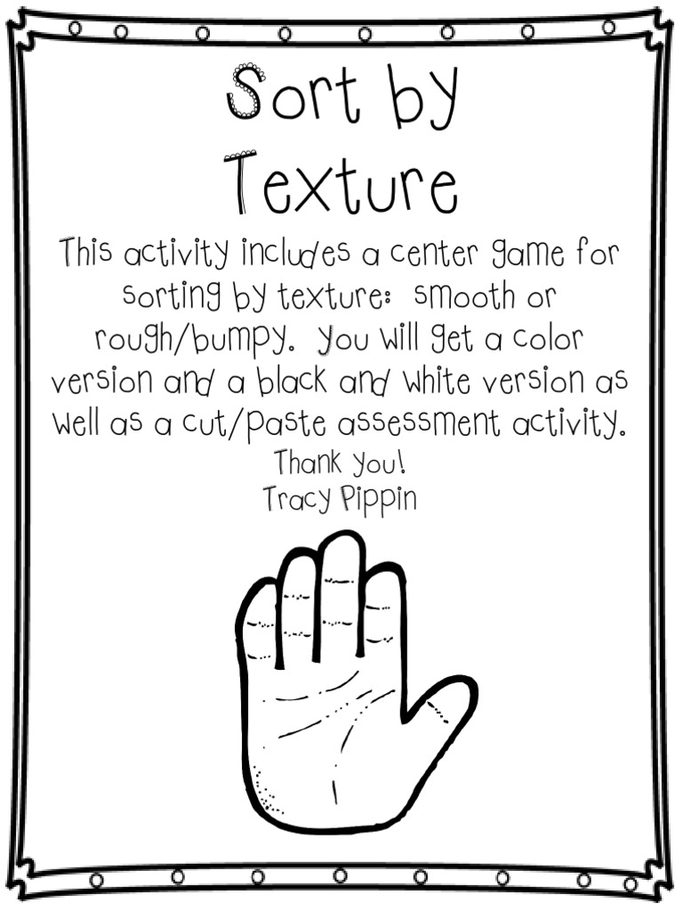 Texture Sorting Activity for Kids | PDF | Home & Garden