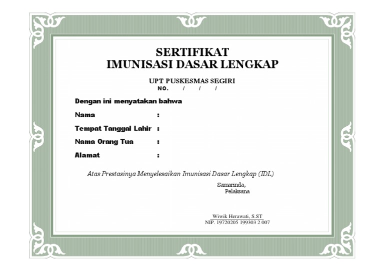Sertifikat Idl | PDF