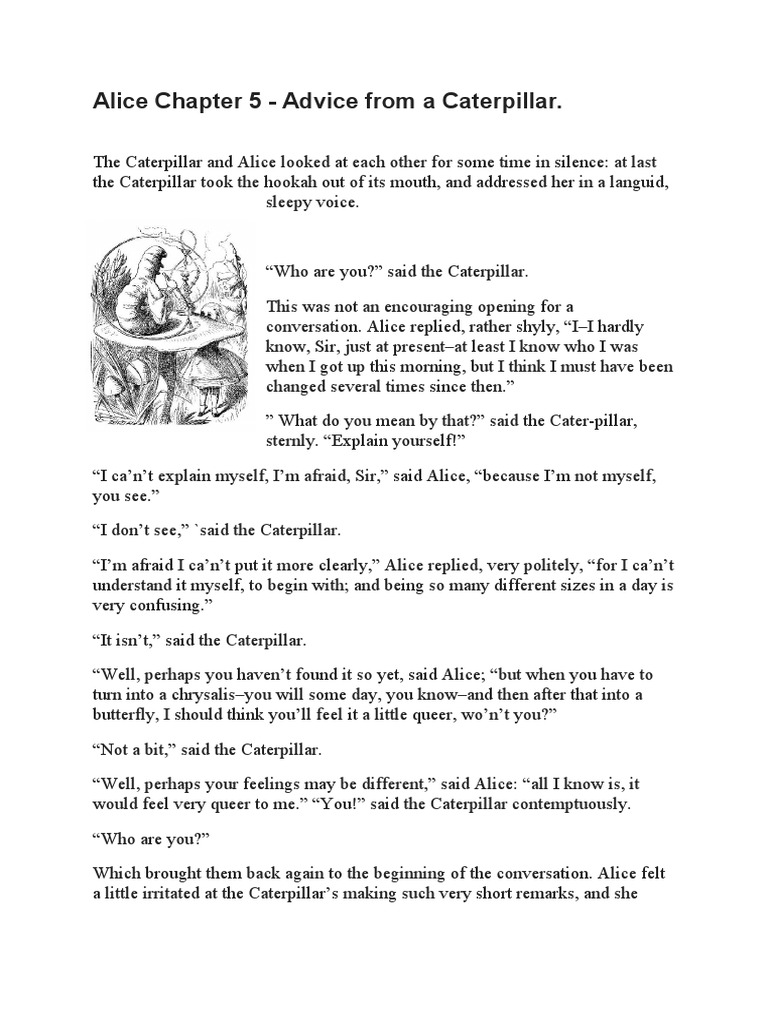 Alice Chapter 5 - Advice From A Caterpillar | PDF
