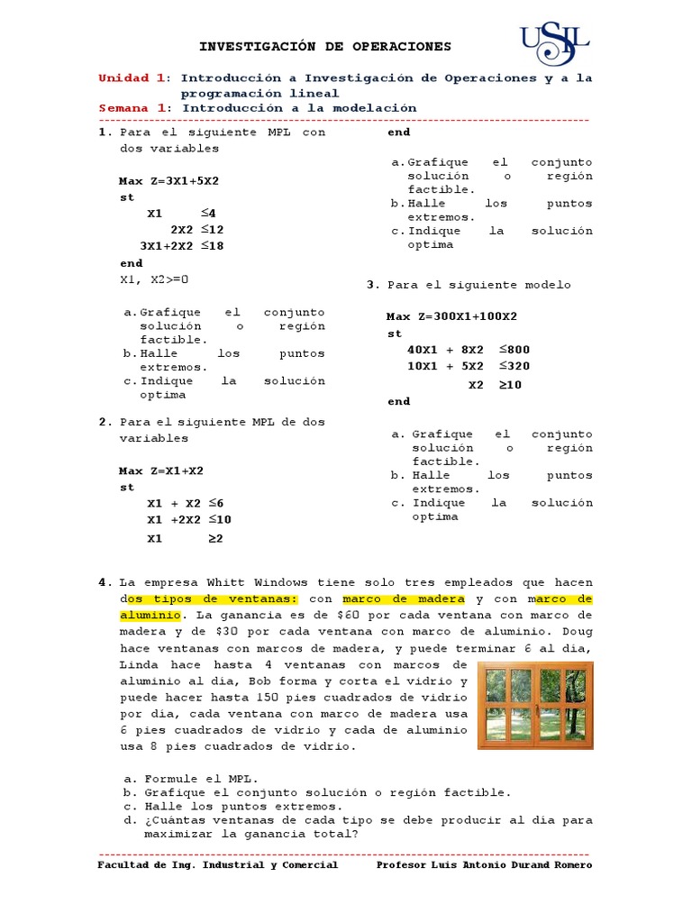 Guia de Ejercicios 1 - IOP | PDF | Panes | Programación lineal