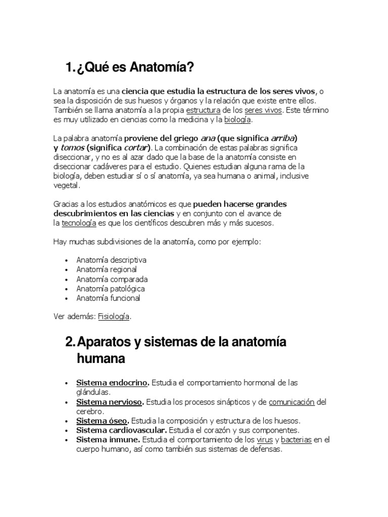 Qué Es Anatomía | PDF