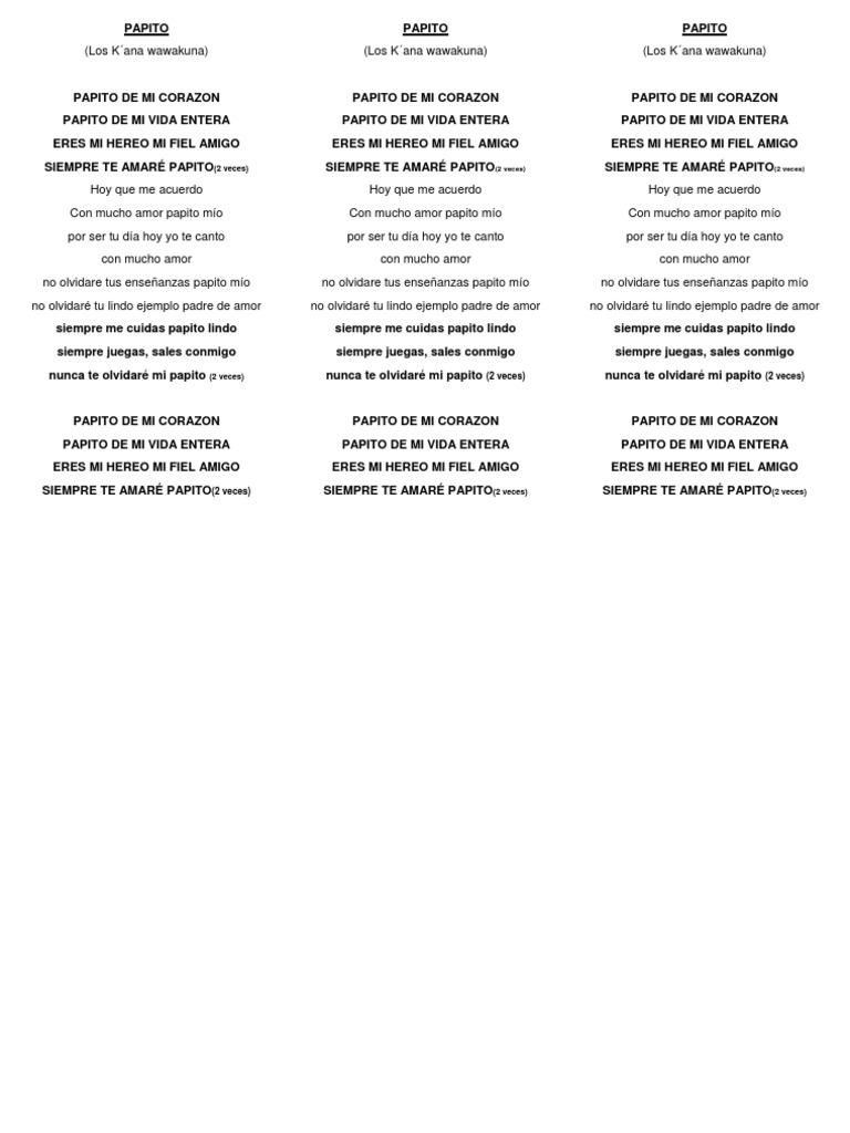Canción PAPITO | PDF