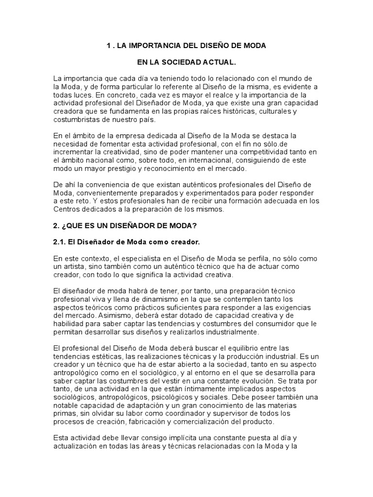 Diseño de Moda: Clave en la Sociedad | PDF | Moda | Diseño