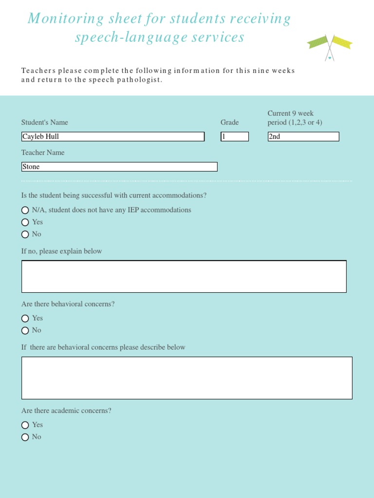 2nd 9 Weeks-Monitoring Form | PDF