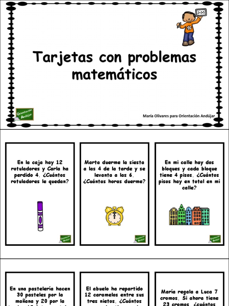Tarjetas Con Problemas Matematicos | PDF