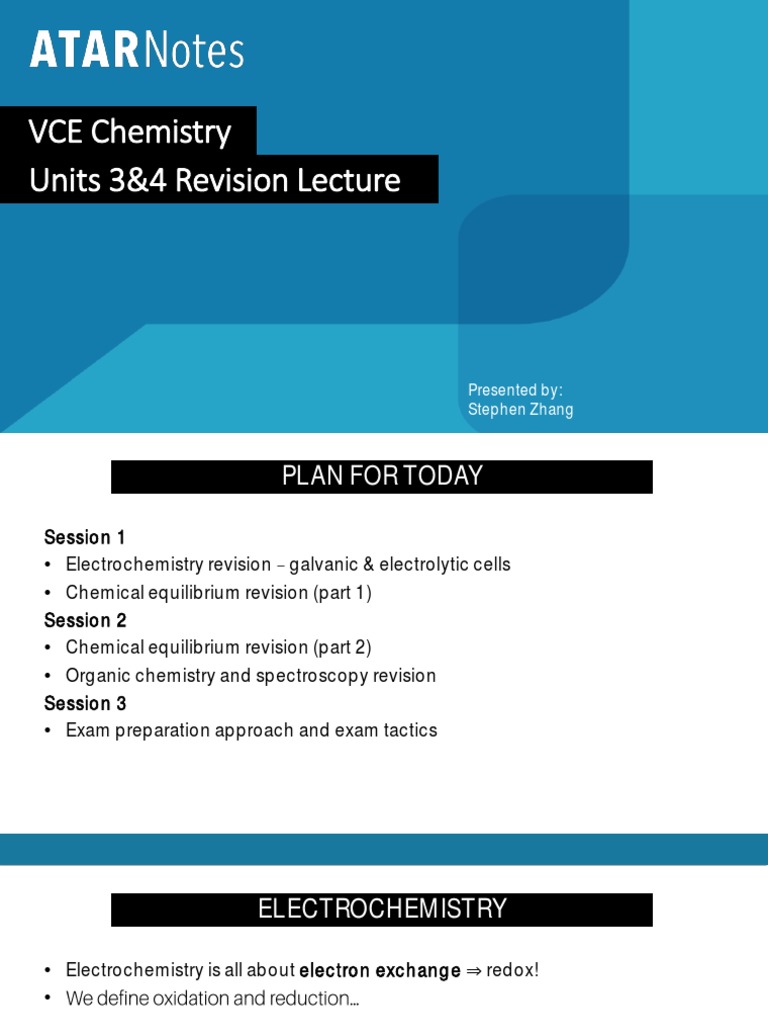Chemistry Vce | PDF | Electrochemistry | Redox