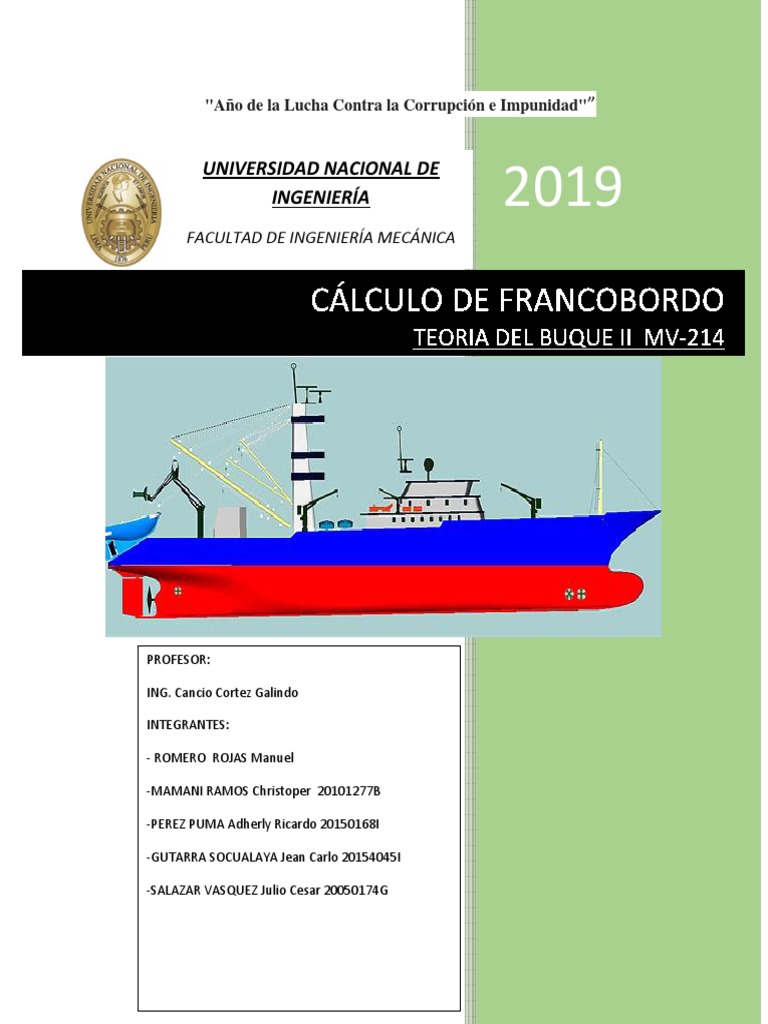 Cálculo de Francobordo en Embarcaciones | PDF | Construcción naval | Embarcación