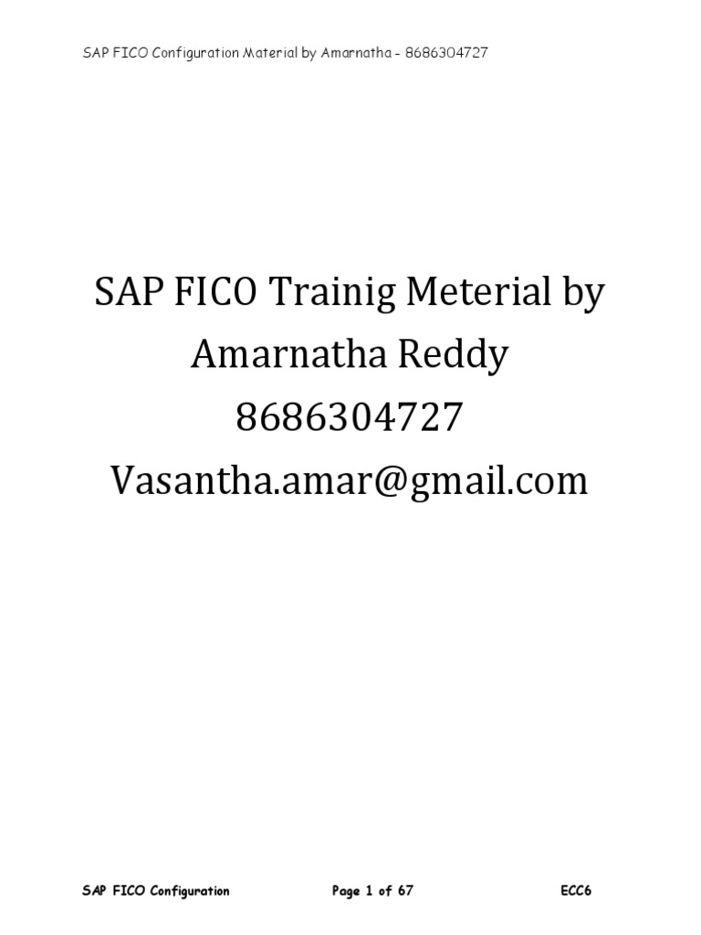 SAP FI Training Material | PDF | Databases | Enterprise Resource Planning