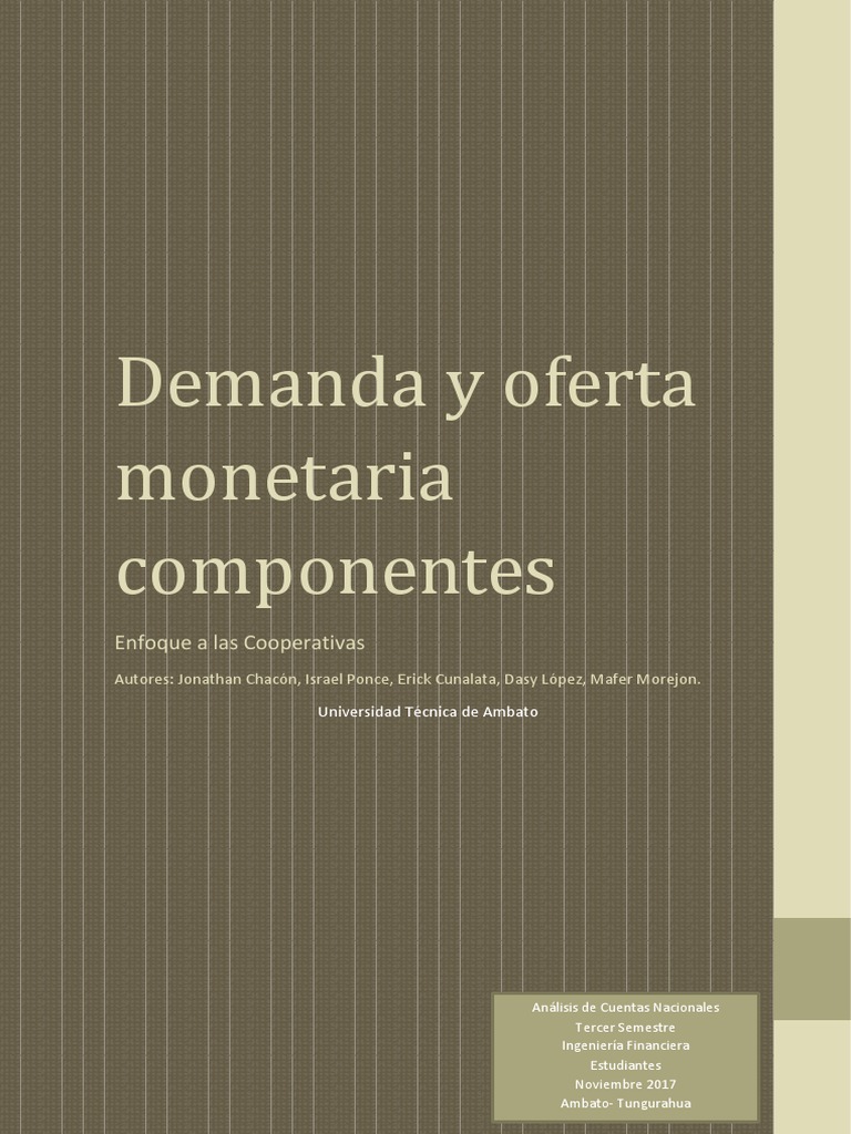 Demanda y Oferta Monetaria Componentes | PDF | Oferta de dinero ...