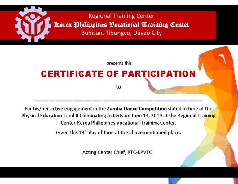 Certificate Sportfest
