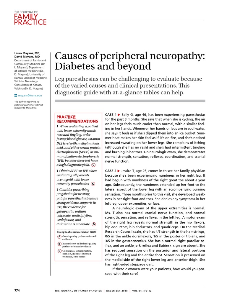 Causes of Pheripheral Neuropathy | PDF | Peripheral Neuropathy ...