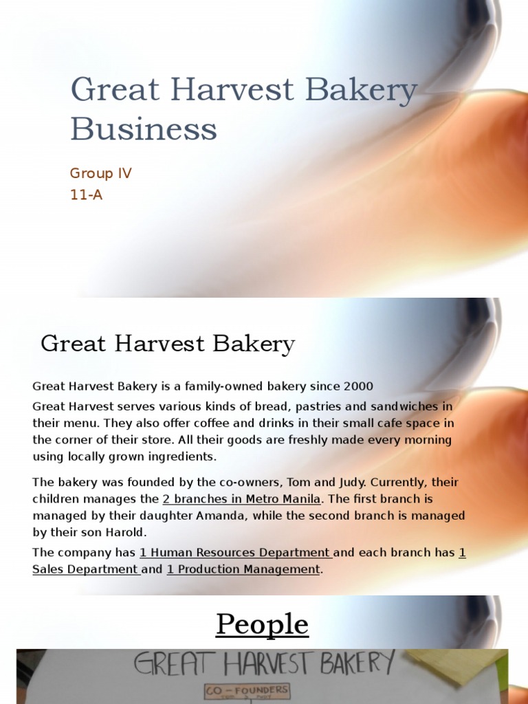 Great Harvest Bakery Business: Group IV 11-A | PDF | Dough | Baking