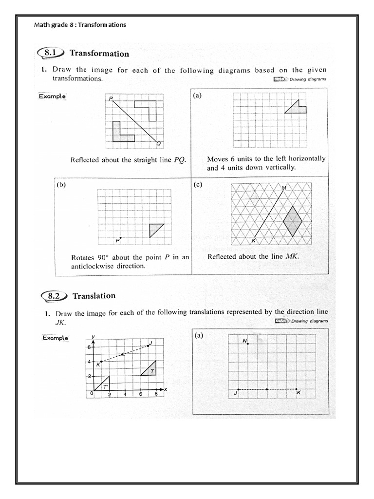 Math Grade 8: Transformations | PDF