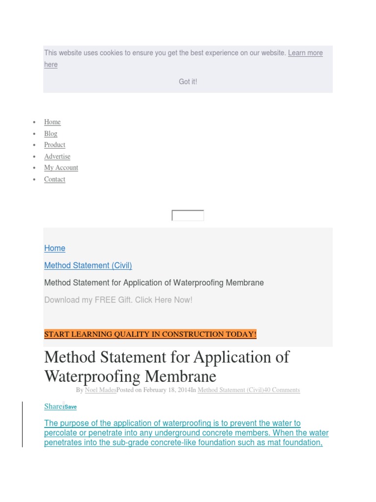 Application of Waterproofing | PDF | Asphalt | Concrete