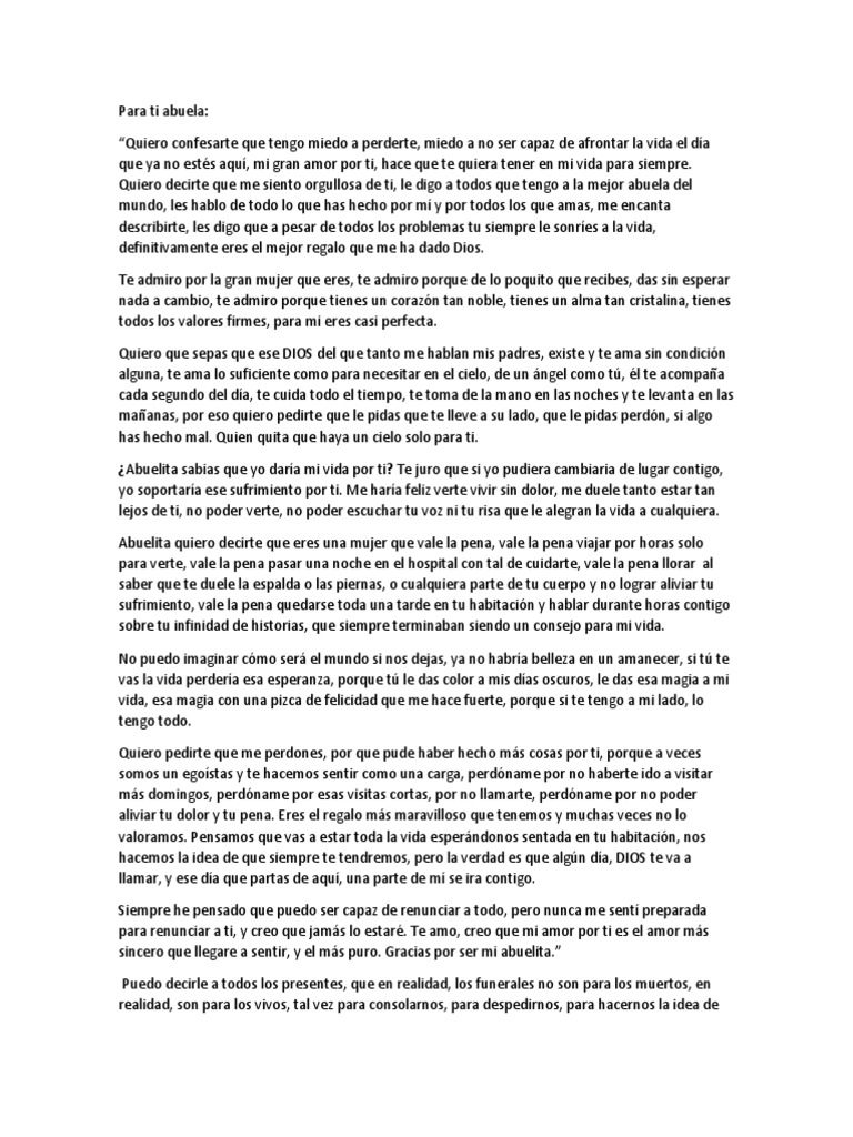 Para Ti Abuela | PDF | Amor | Vida