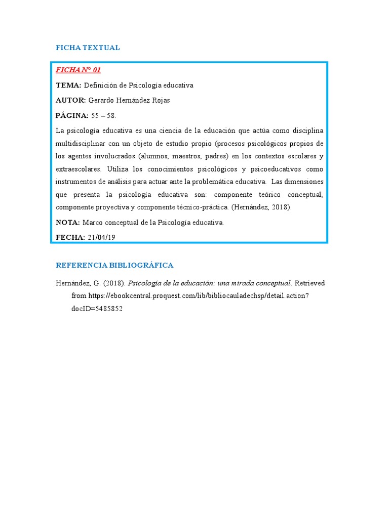 Fichas Textuales | PDF