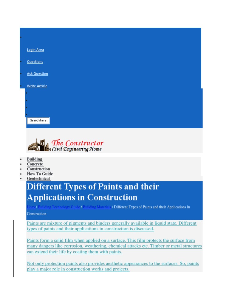 Application of Paint in Construction | PDF | Paint | Asphalt
