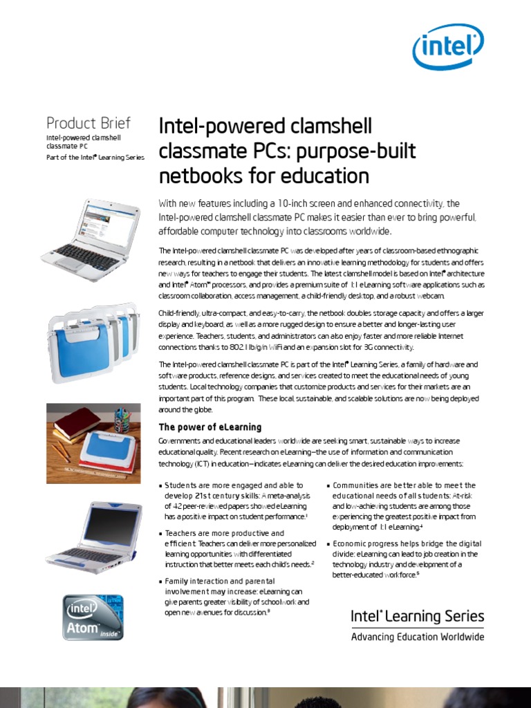 Intel-Powered Clamshell Classmate PC Product Brief | Educational ...