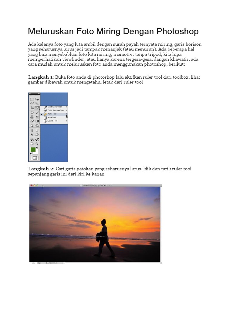 Meluruskan Foto Miring Dengan Photoshop | PDF