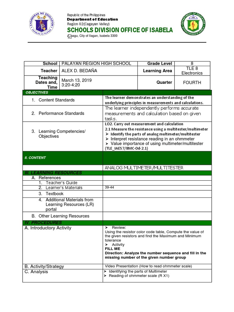 Cot in Tle 8 | PDF | Learning | Behavior Modification