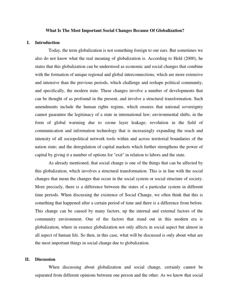 What Is The Most Important Social Changes Because of Globalization ...