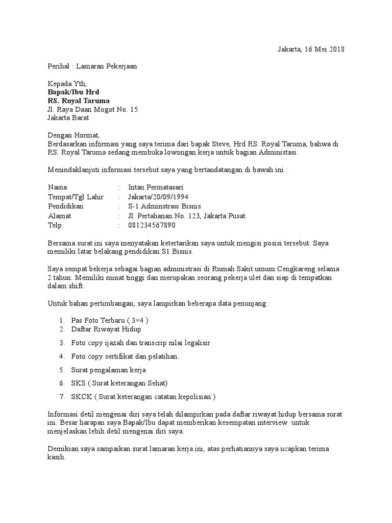 Contoh Surat LK | PDF