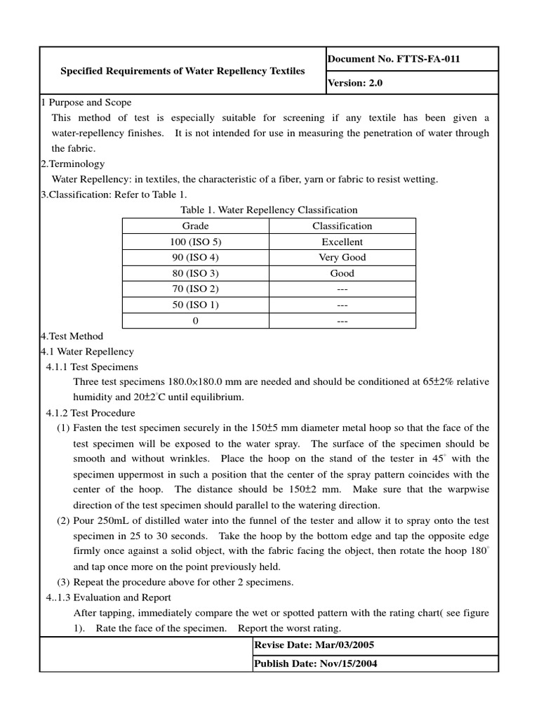 Iso 4920 Water Repellency | PDF | Textiles | Washing Machine