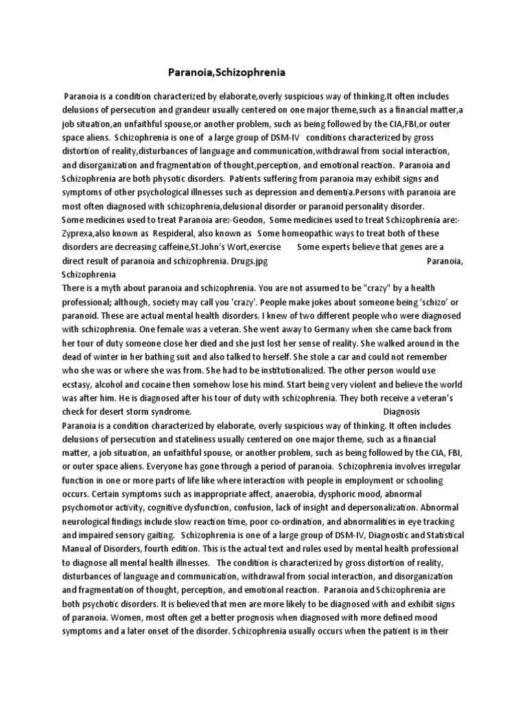 Paranoia | PDF | Paranoia | Schizophrenia