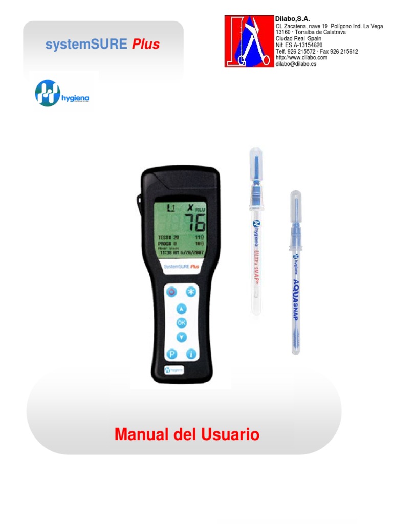 Manual Luminometro Hygiena SystemSURE Plus | PDF | Software | Microsoft ...
