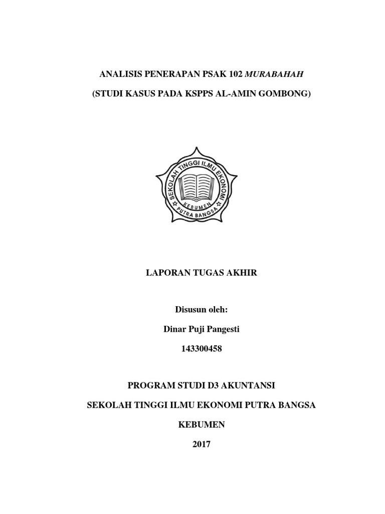Analisis Penerapan Psak 102 Murabahah (Studi Kasus Pada Kspps Al-Amin ...