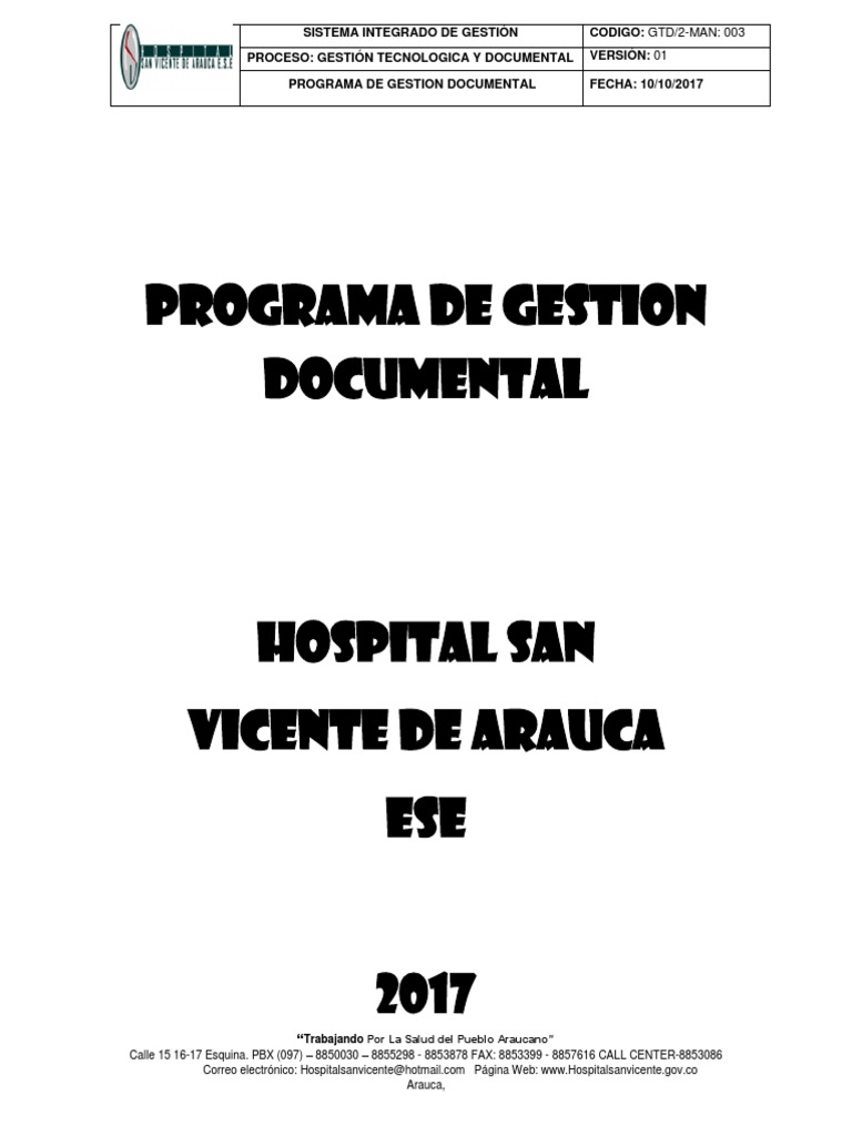 Programa de Gestion Documental | PDF | Hospital | Software