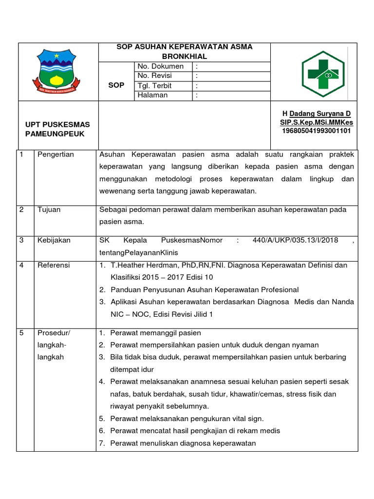 Sop Askep Asma | PDF