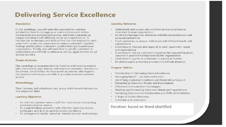 Service Excellence | PDF