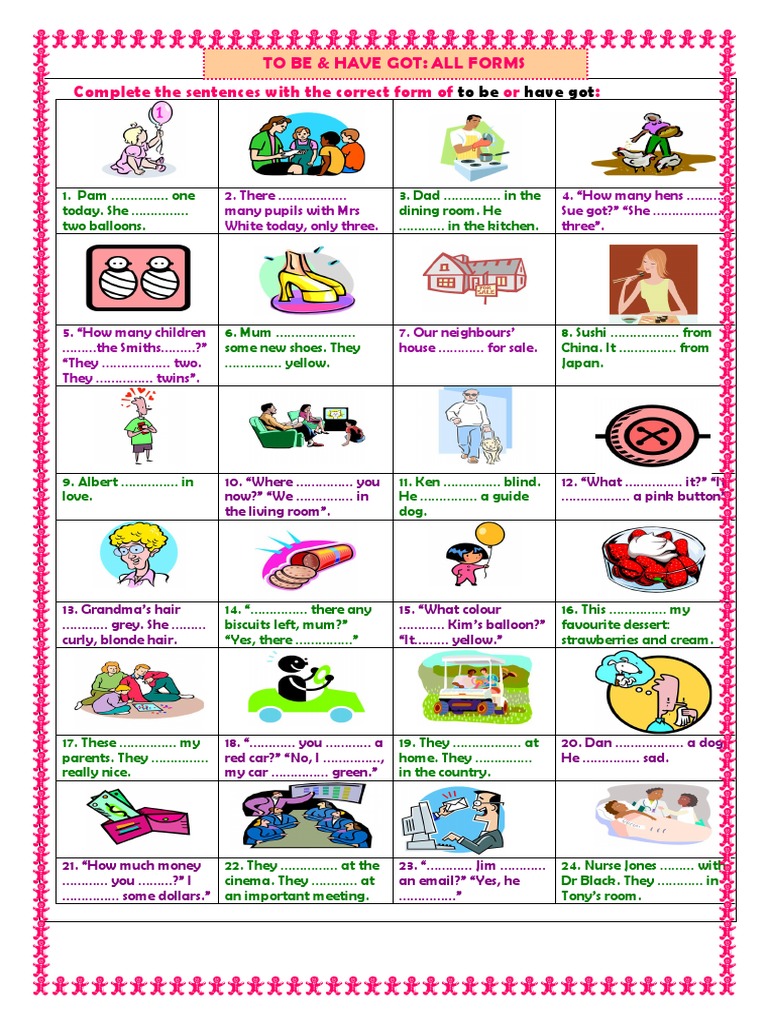 Exercises To Be VS Have Got | PDF | Home & Garden | Art