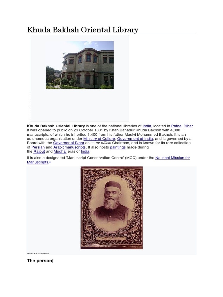 Khuda Bakhsh Library: Rare Manuscripts | PDF | South Asia