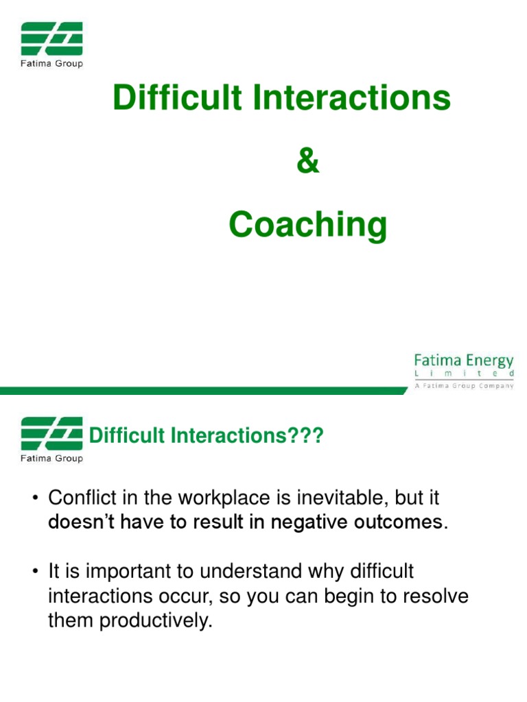 Difficult Interactions | PDF | Job Satisfaction | Employment