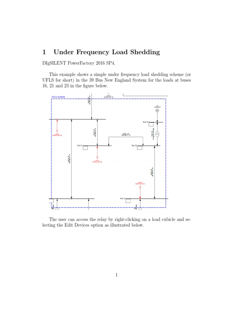 Under Frequency Load Shedding Scheme in DIgSILENT (UFLS) | PDF | Frequency | Electrical Grid