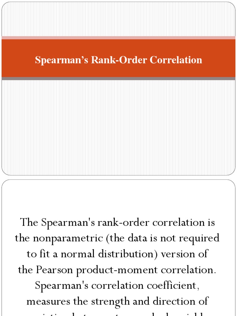Spearman's Rank-Order Correlation | PDF | Correlation And Dependence ...