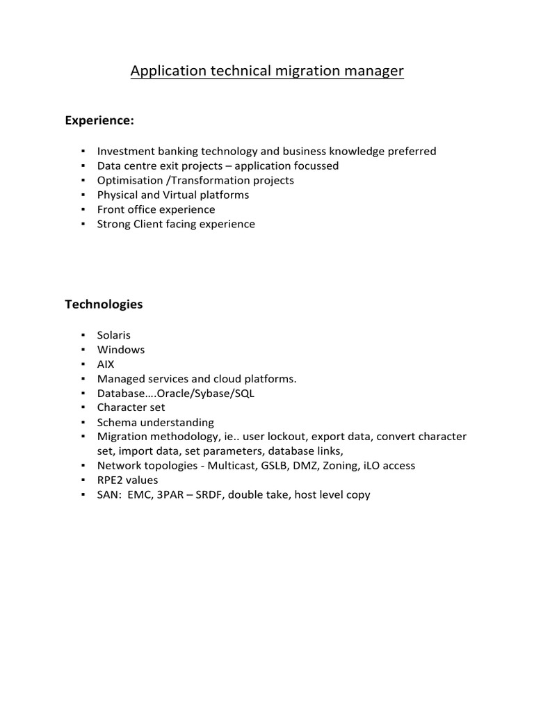 Application Technical Migration Manager Overview | PDF | Oracle ...
