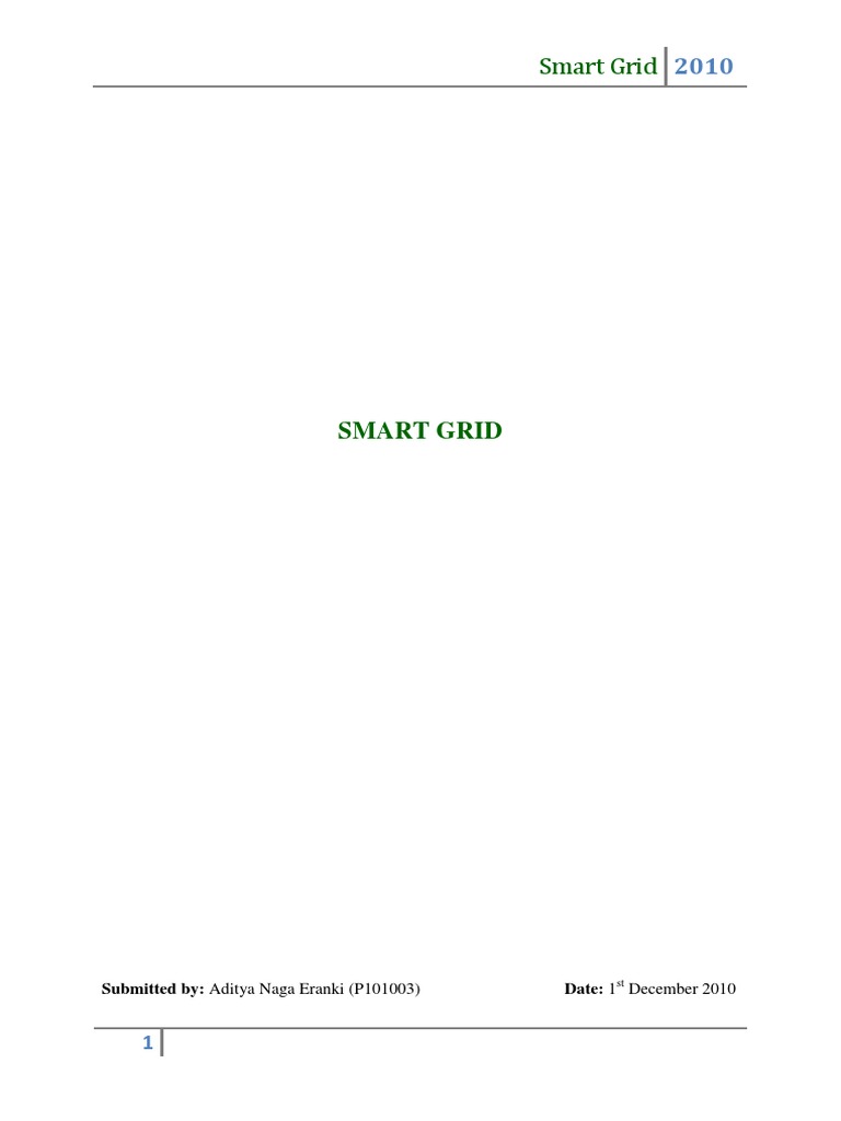 Smart Grid Report | PDF | Smart Grid | Electrical Grid