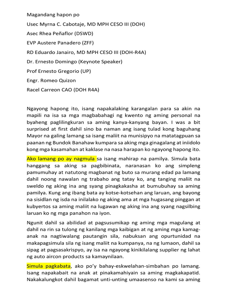 Narrative Story of Mayor Jojo Clado - Majayjay FINAL | PDF