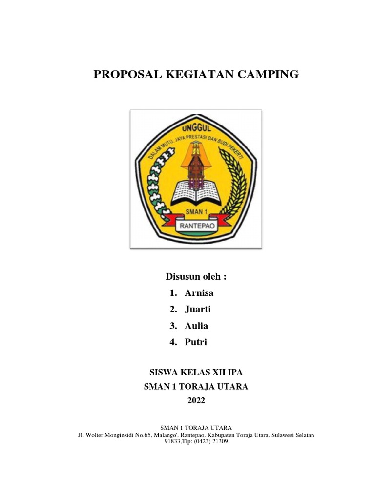 Contoh Proposal Kegiatan Camping | PDF | Perjalanan