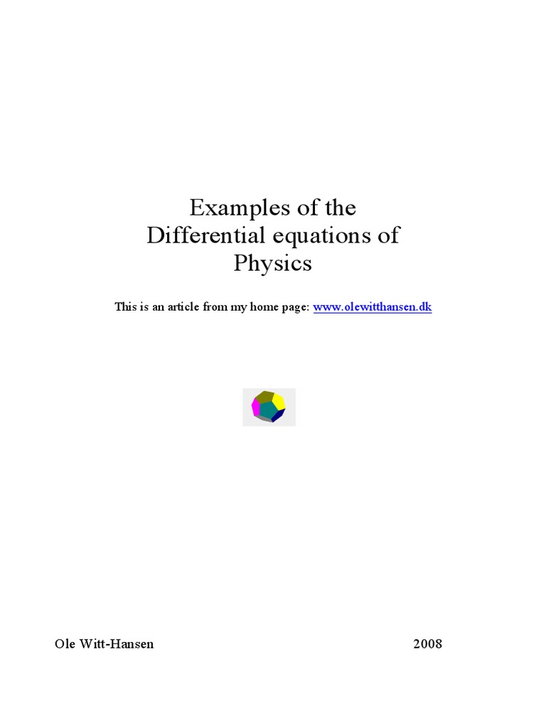 Physics Differential Equations Explained | PDF | Fluid Dynamics | Viscosity