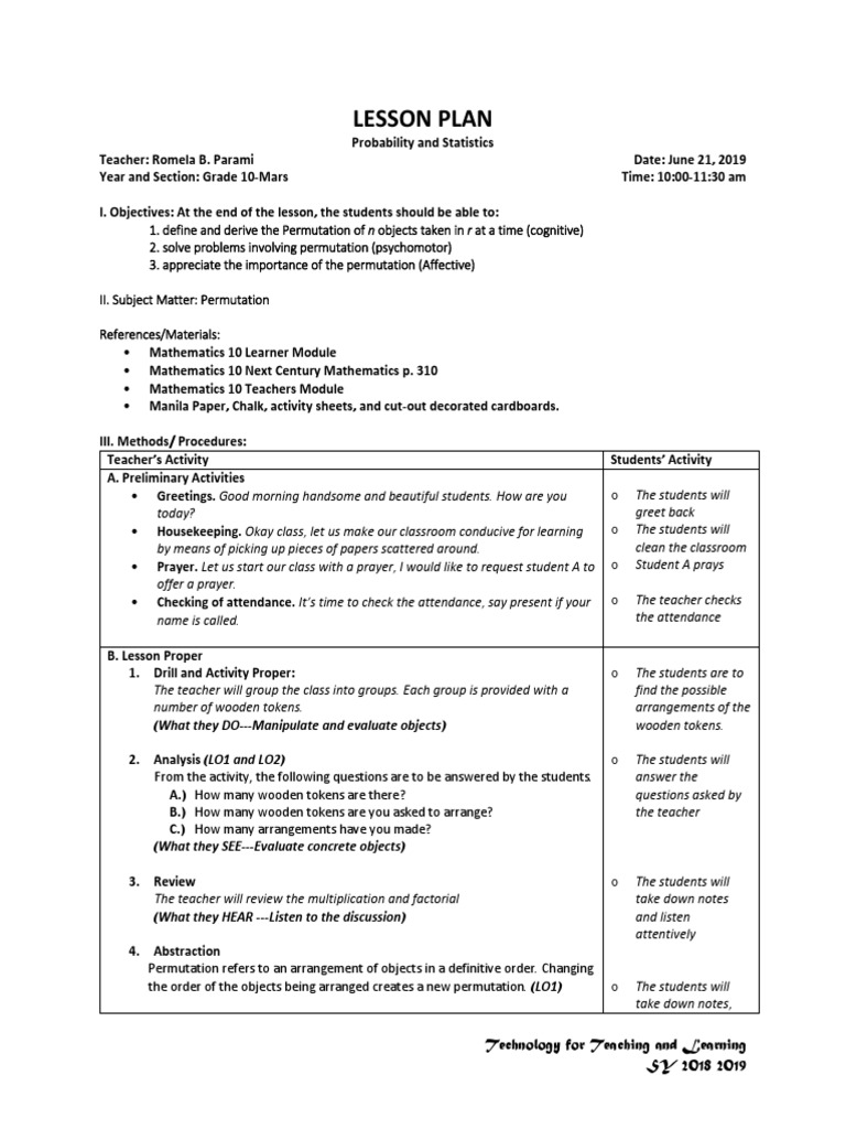 4as and 3is Semi-Detailed Lesson Plan | PDF | Neuropsychological ...